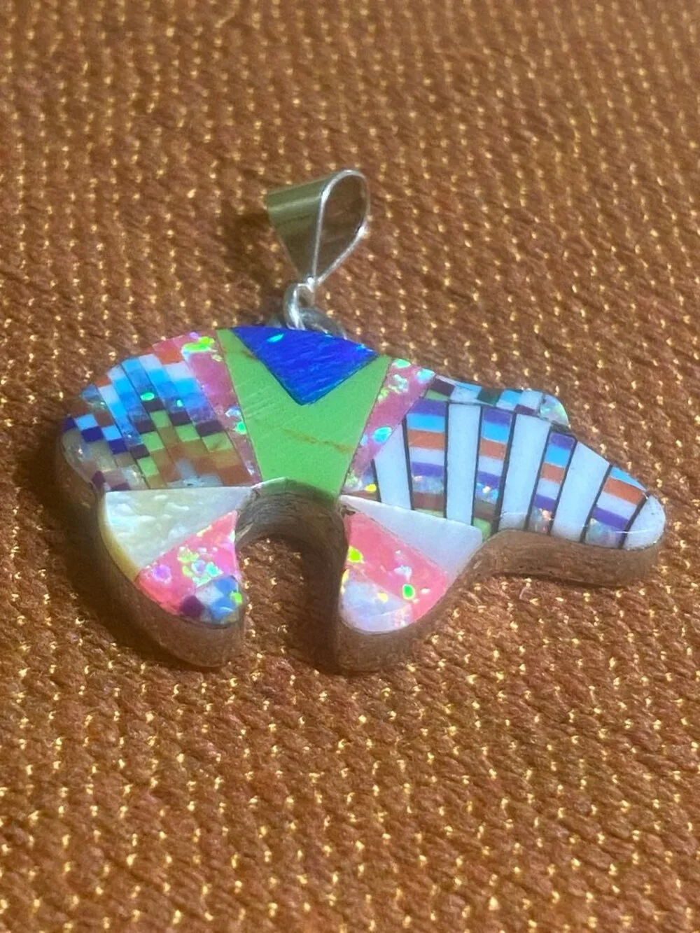 Handmade | Jewelry | Zuni Pendant Bear Native American Ethnic Micro ...